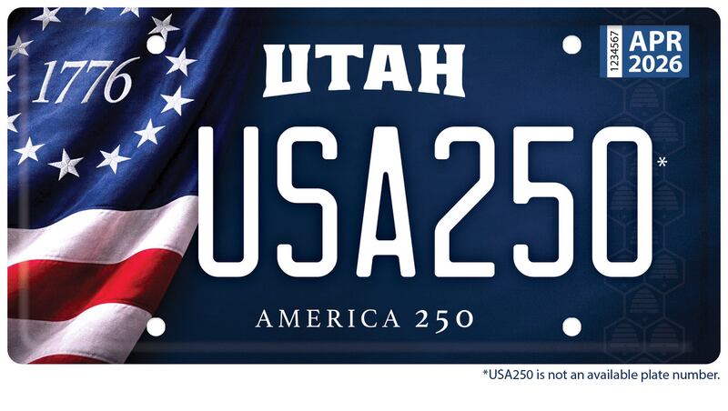 Utah unveils limited-time patriotic license plate ahead of America 250