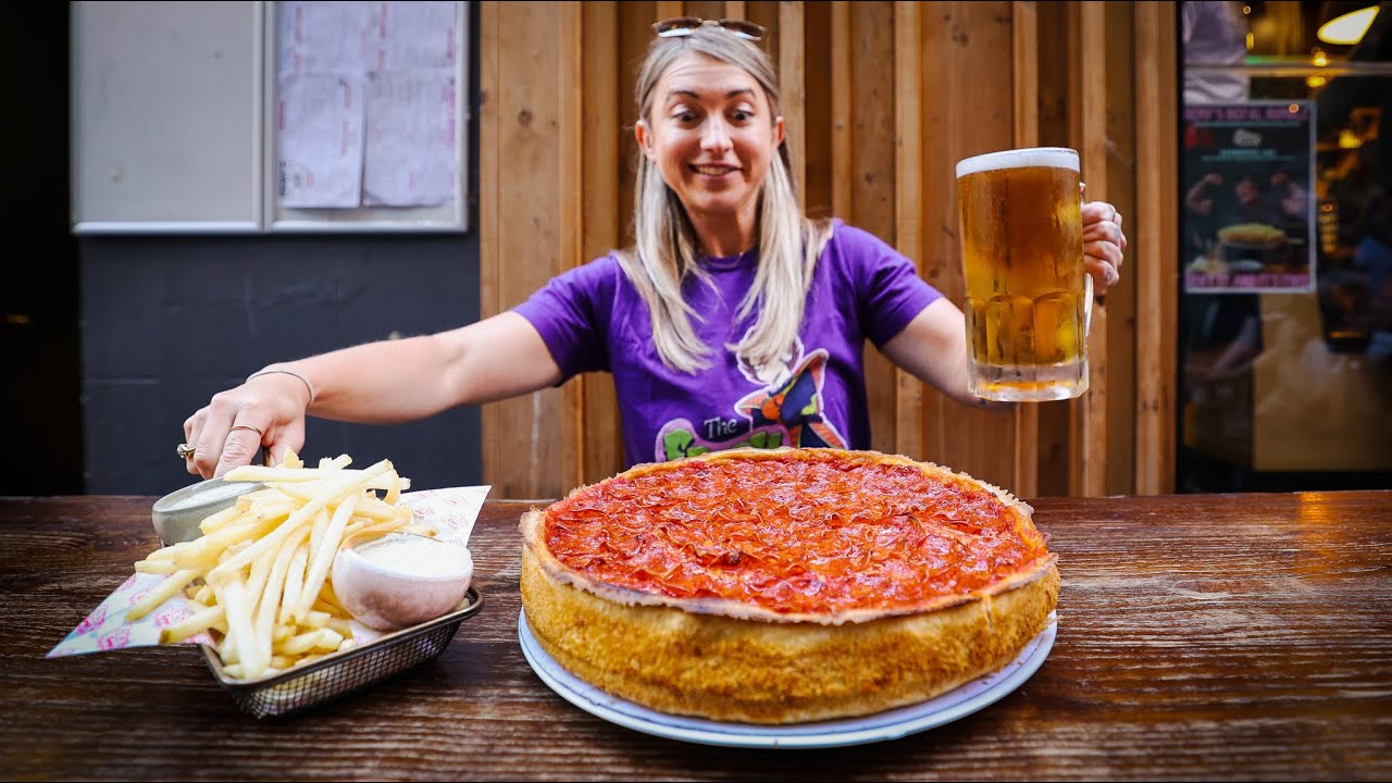 Girl destroys Chicago deep dish pizza challenge over 90% of people fail