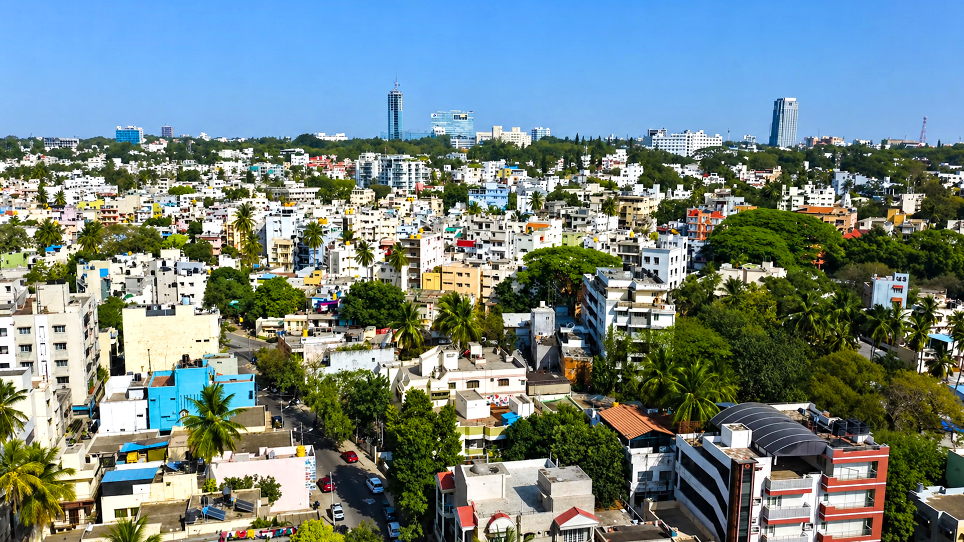 Bangalore’s urban landscape blending city life with nature