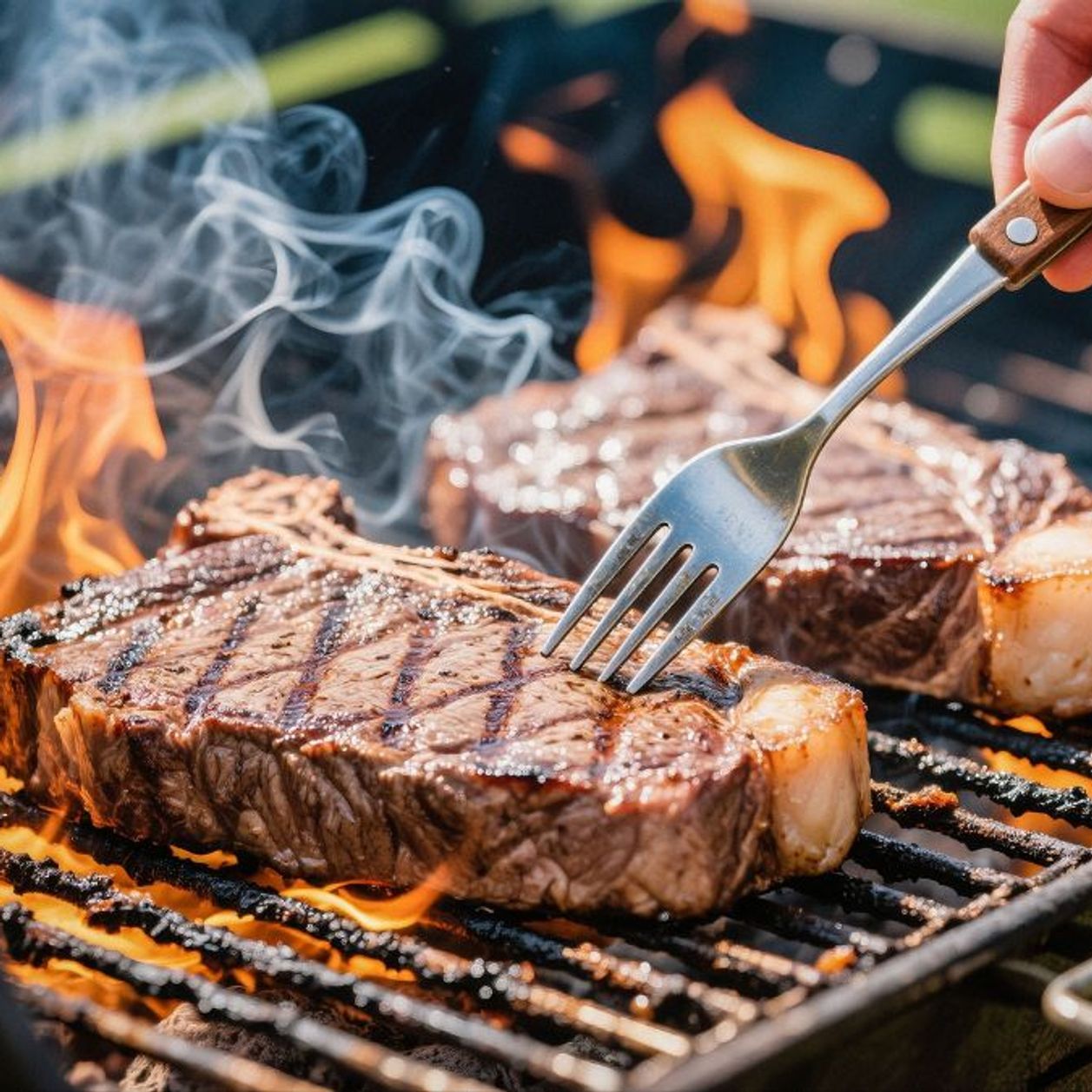 Barbecue : les bouchers plantent toujours une fourchette dans un demi ...