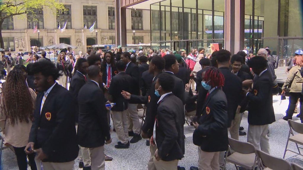 Urban Prep Academies holds 17th annual College Signing Day in Daley Plaza