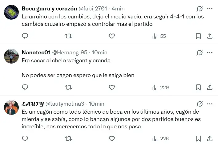 El cambio de Úbeda que enfureció a los hinchas de Boca vs. Cruzeiro por ...