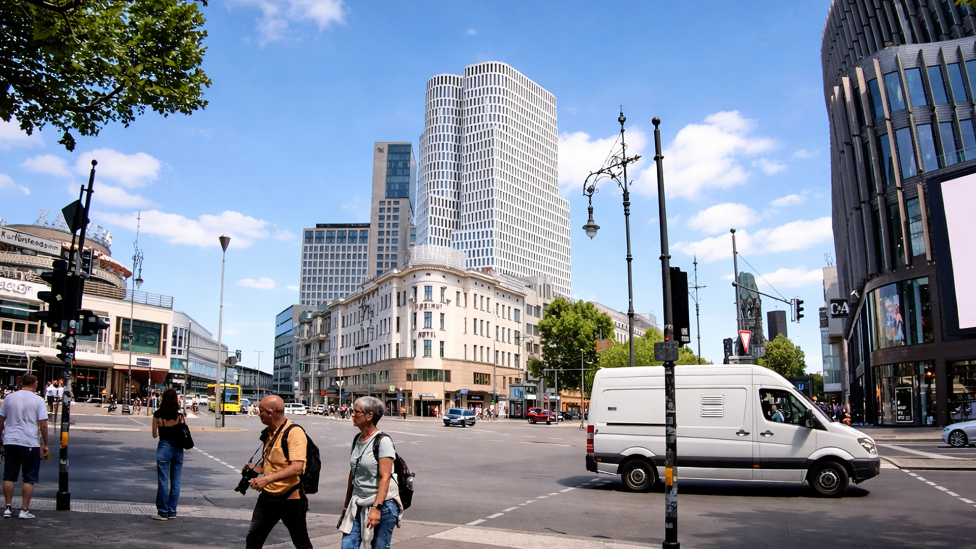 Jalan kaki menyusuri jalan-jalan modern Charlottenburg di Berlin (4K)