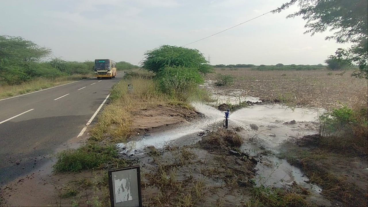 Ramanathapuram pipeline trial run triggers massive water leak ...