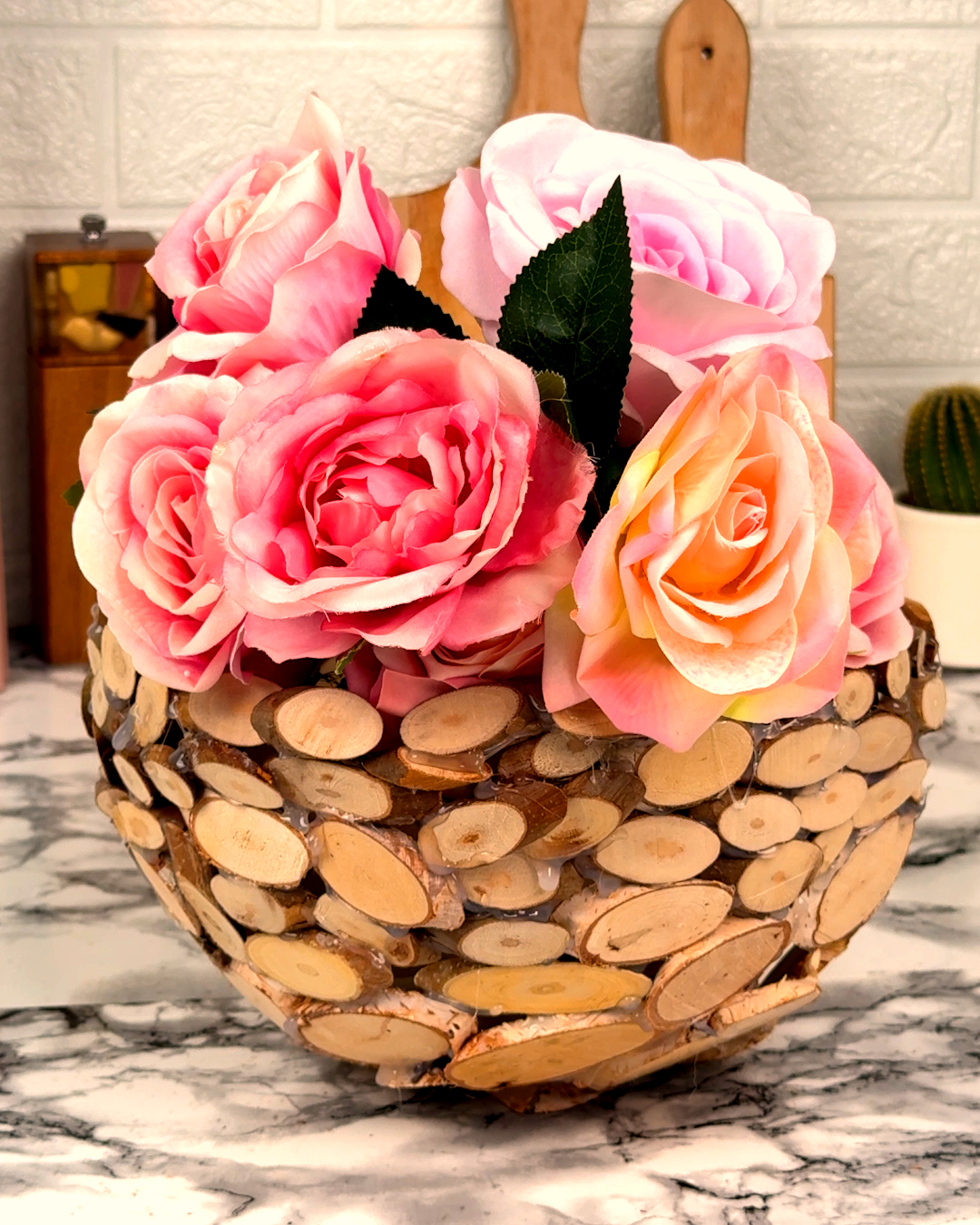 Florero de madera vintage estilo hazlo tú mismo🪴