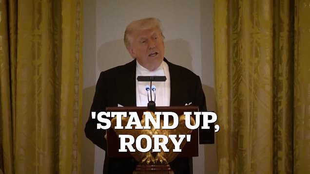 Trump pauses speech to King Charles to praise Rory McIlroy