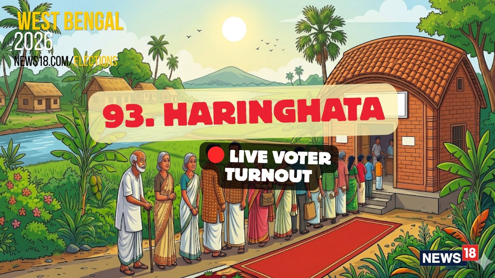 18.46% Voter Turnout At Haringhata Assembly Constituency Till 9:00AM