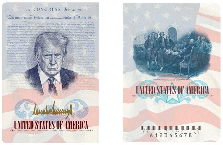 Trump plasters his face on commemorative US passports