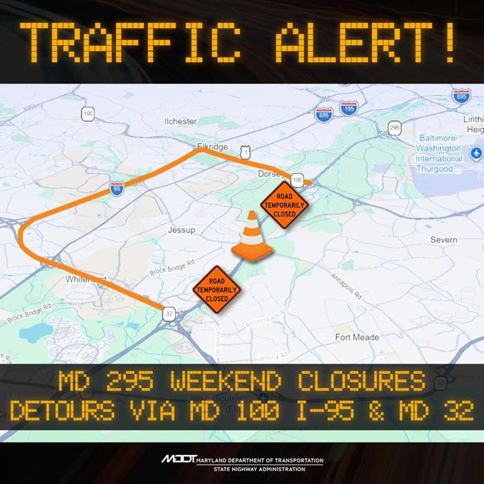 Weekend road closures coming to Anne Arundel County: See impacts