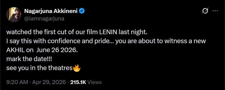 Witness a new Akhil: Nagarjuna's confident shout-out to son's new film ...