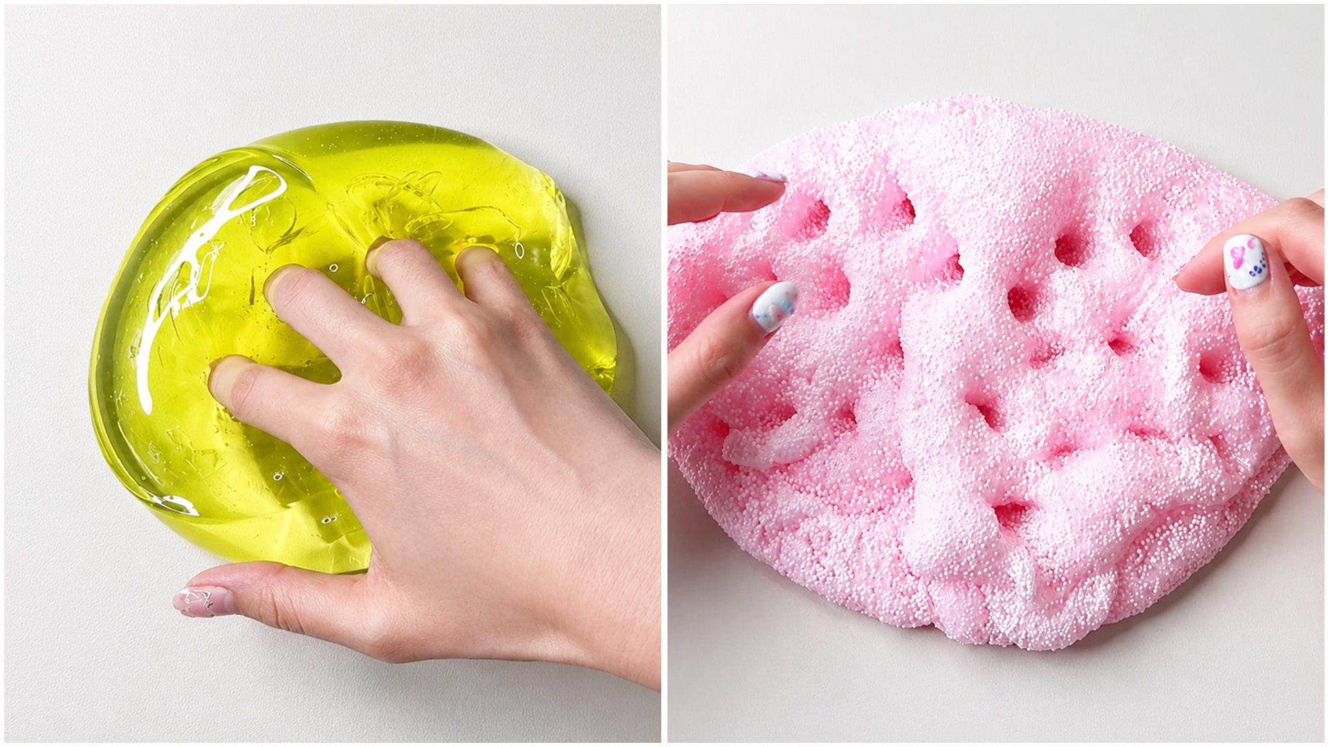 Clear and fluffy slime mixing