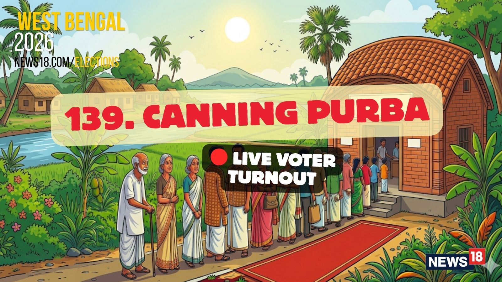 18.1% voter turnout at Canning Purba Assembly Constituency till 9:00am