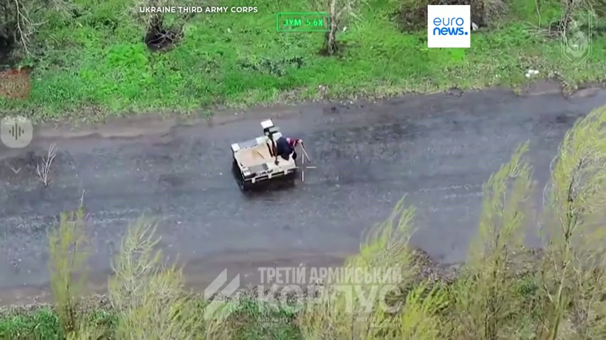 Elderly woman rescued by autonomous robot near Ukraine frontline