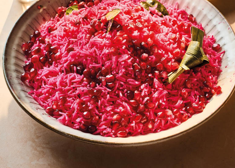 Ranie Saidi’s nasi ros buah delima – pomegranate and rose water rice
