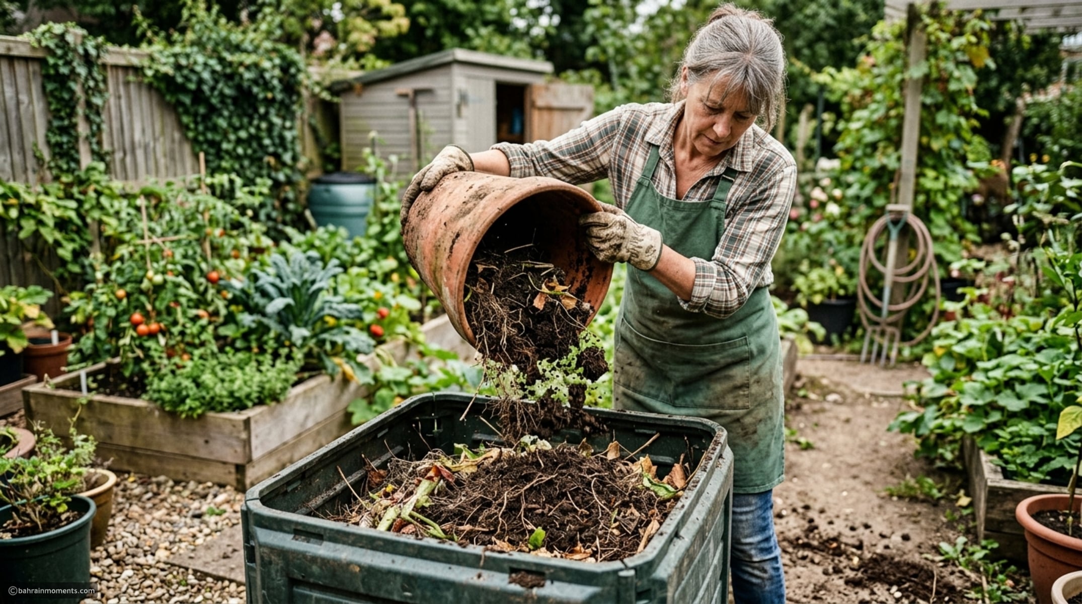 Should you remove old potting soil from pots before adding new plants?