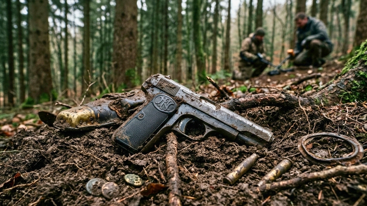 A Loaded WW2 Officers Pistol Emerged From This Battlefield After Nearly ...