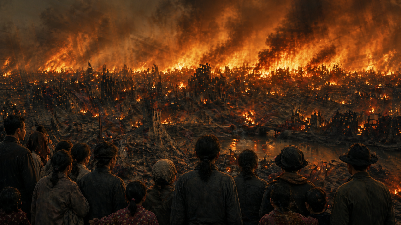 Video shows thousands burned alive in one night of war