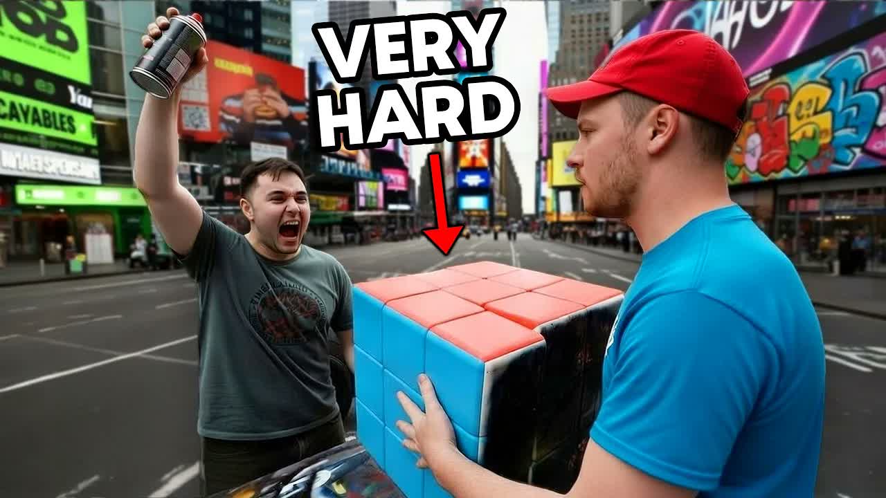 Spray painting a giant Rubik's cube in New York City