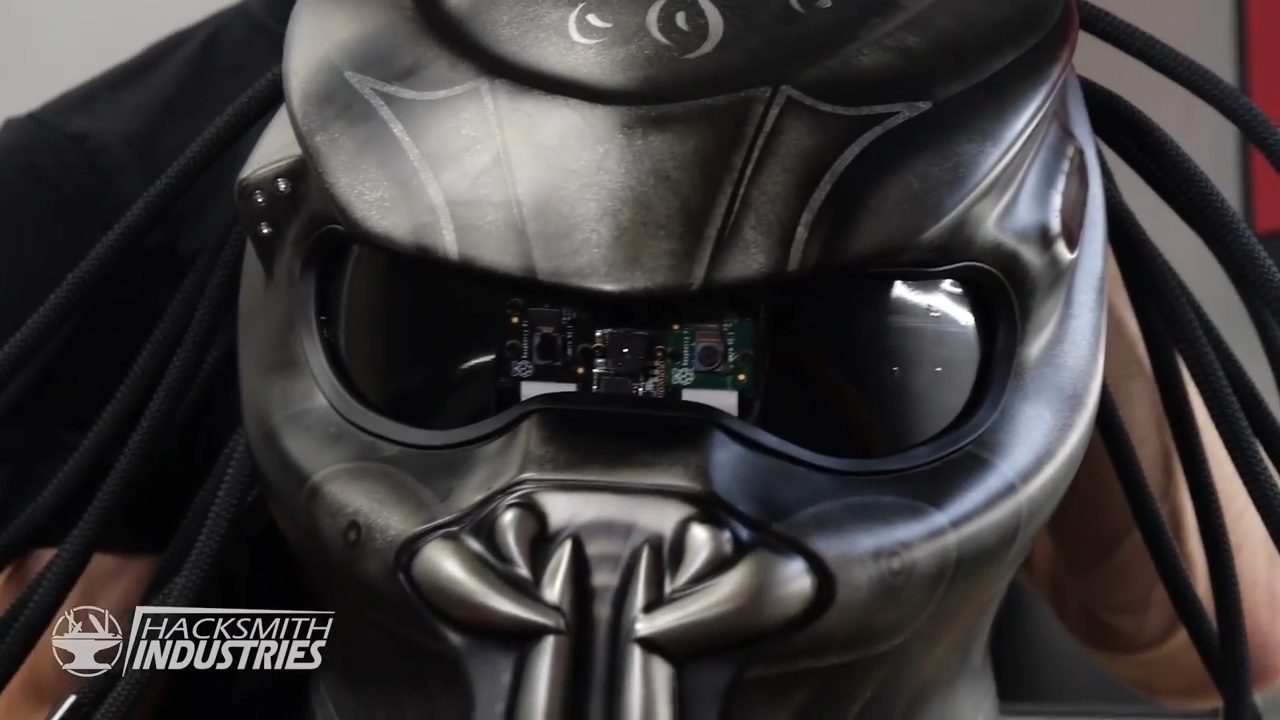 Watch what happens when this Predator helmet activates thermal vision