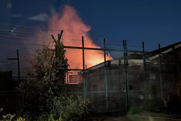 Firefighters tackle blaze near former animal testing facility