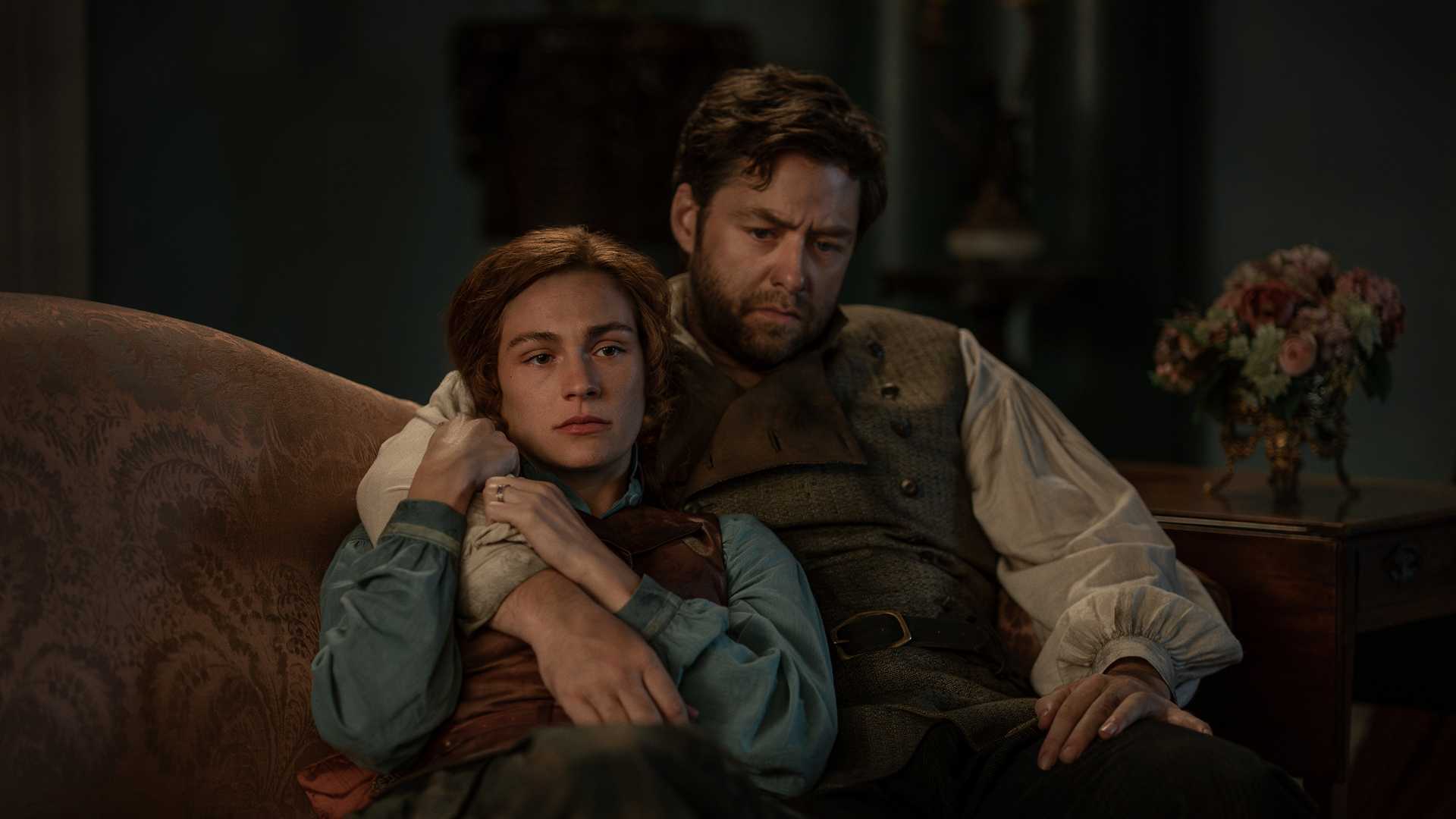 Brianna's reaction to Fergus' death in Outlander season 8