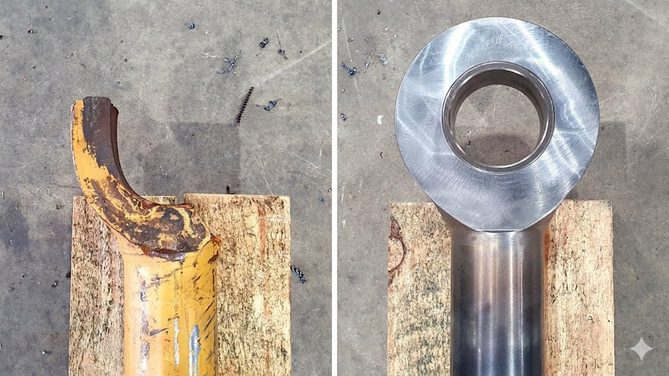 Machining, welding, and milling a new eye