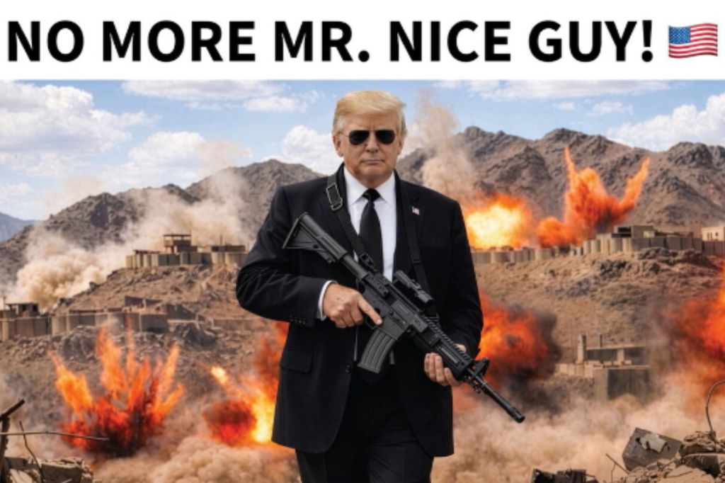 Donald Trump posts assault rifle meme warning Iran to "get smart" on deal