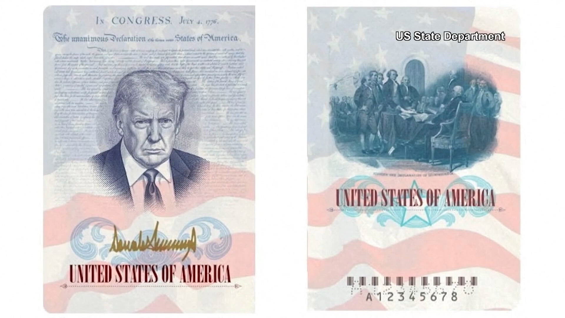 President Trump printed on limited-edition passports