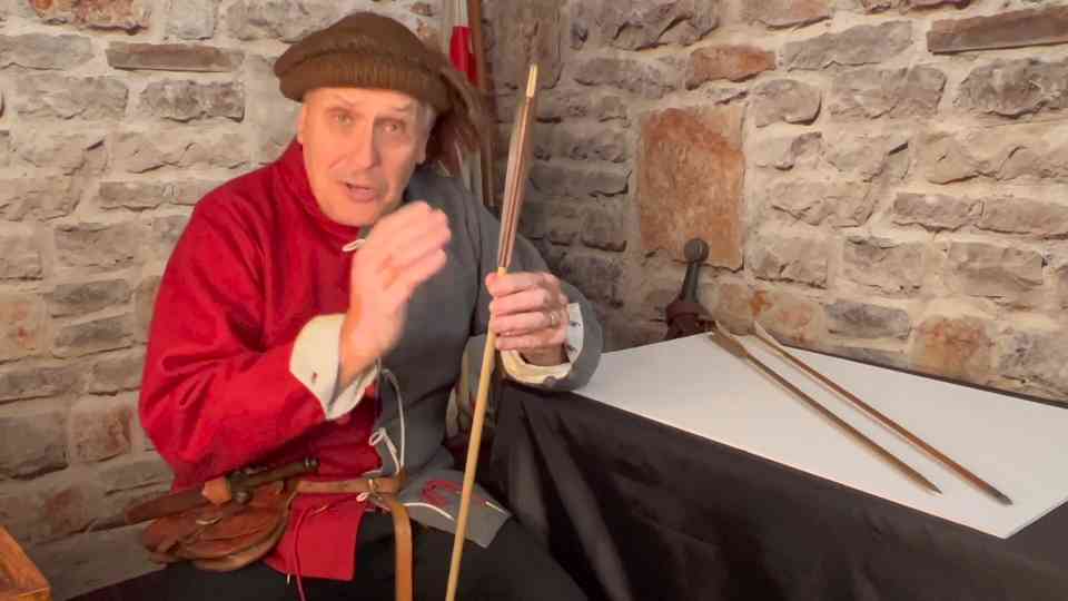 This video shows a medieval arrow hidden for centuries