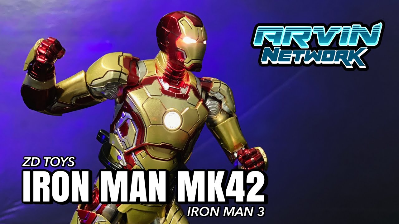ZD Toys Iron Man Mark 42 luminous version unboxing and detailed action ...