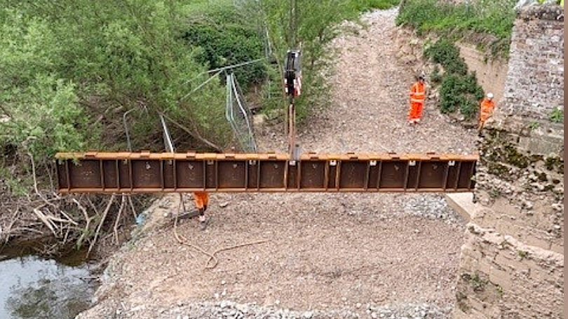 Beams installed ahead of medieval bridge repairs