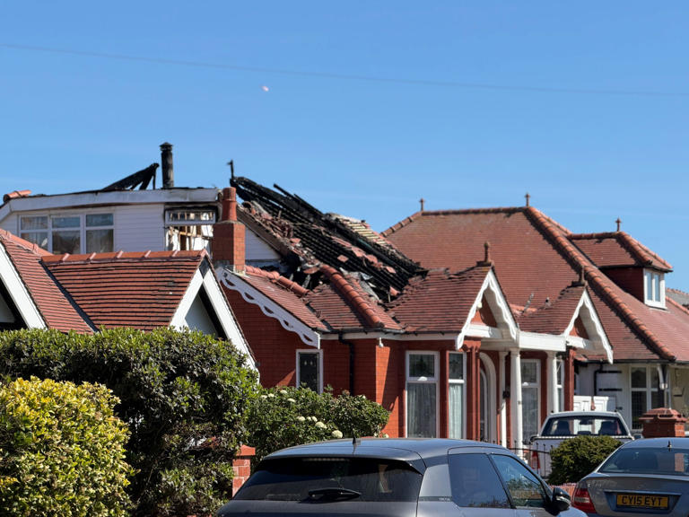 Roof completely destroyed by overnight blaze at Blackpool house fire