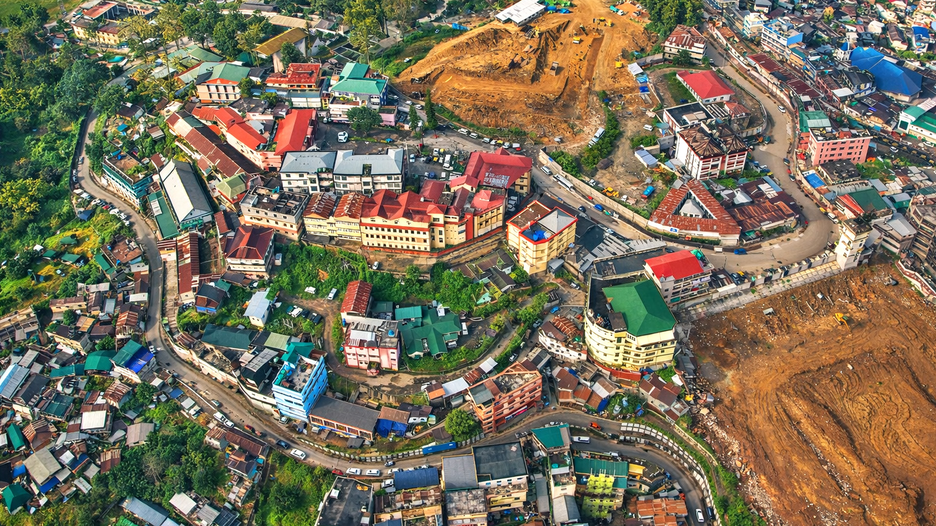 A city built across steep hills in northeast India