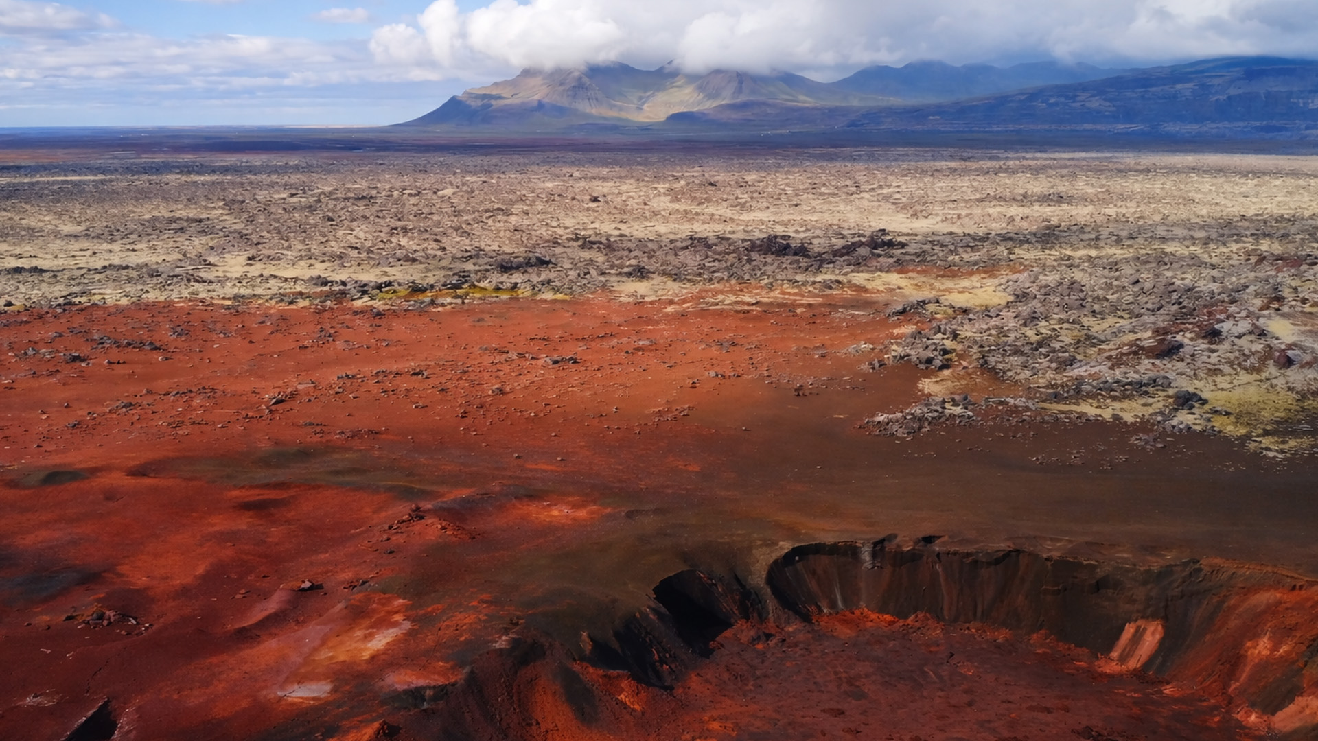 What created this strange red landscape?