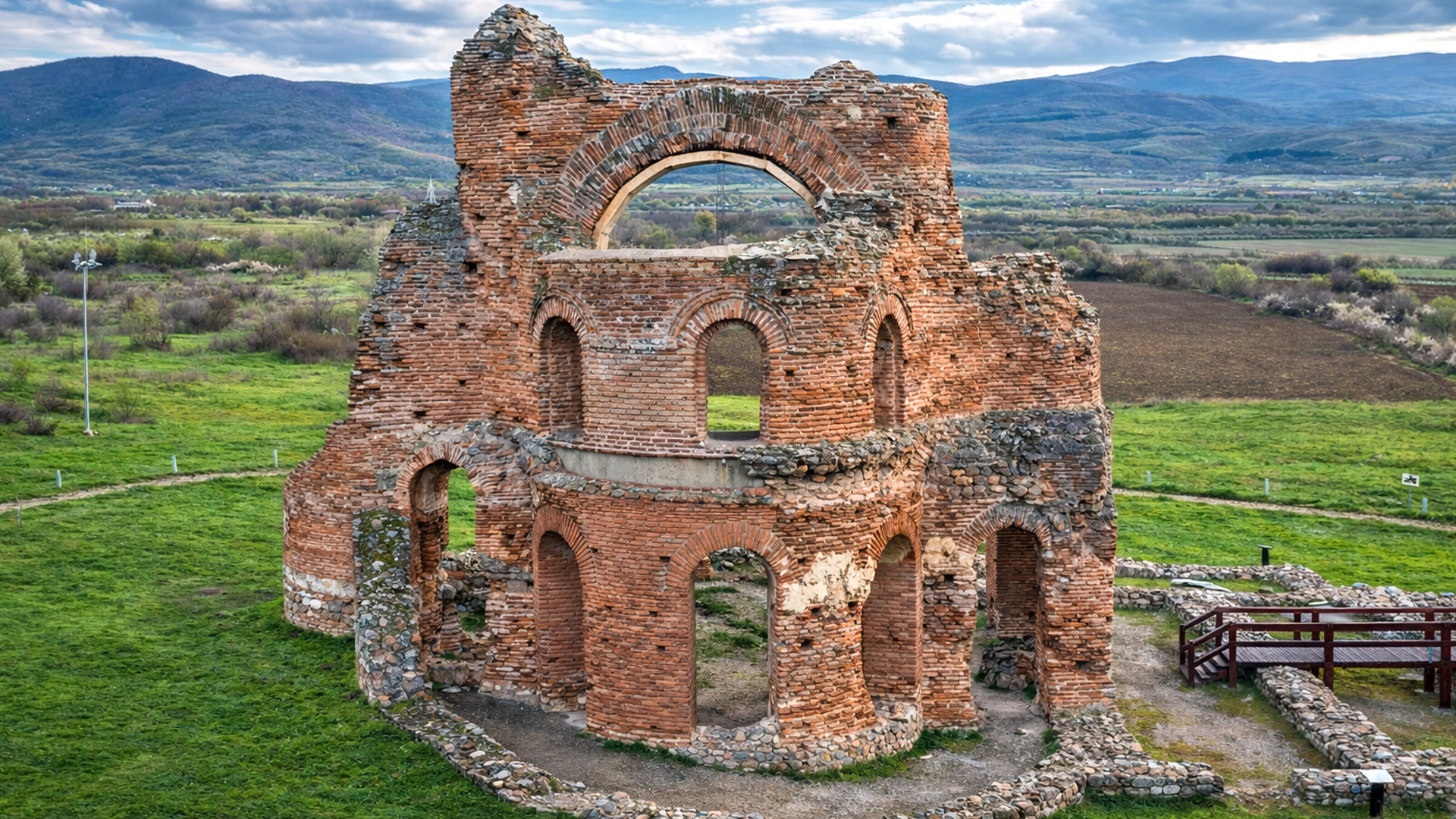 A centuries-old red church preserved through time