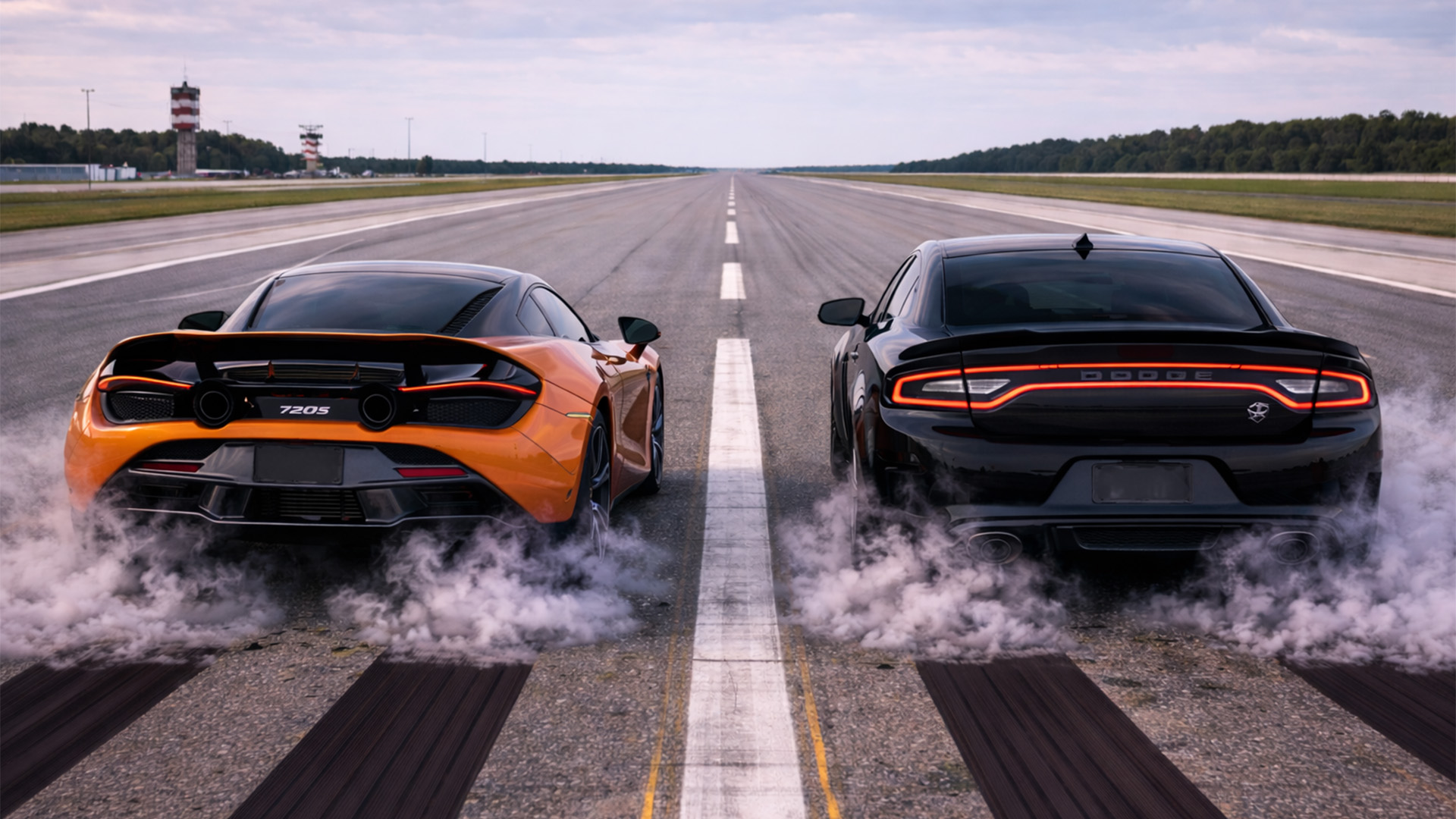 900 HP Dodge Hellcat vs McLaren 720S drag race