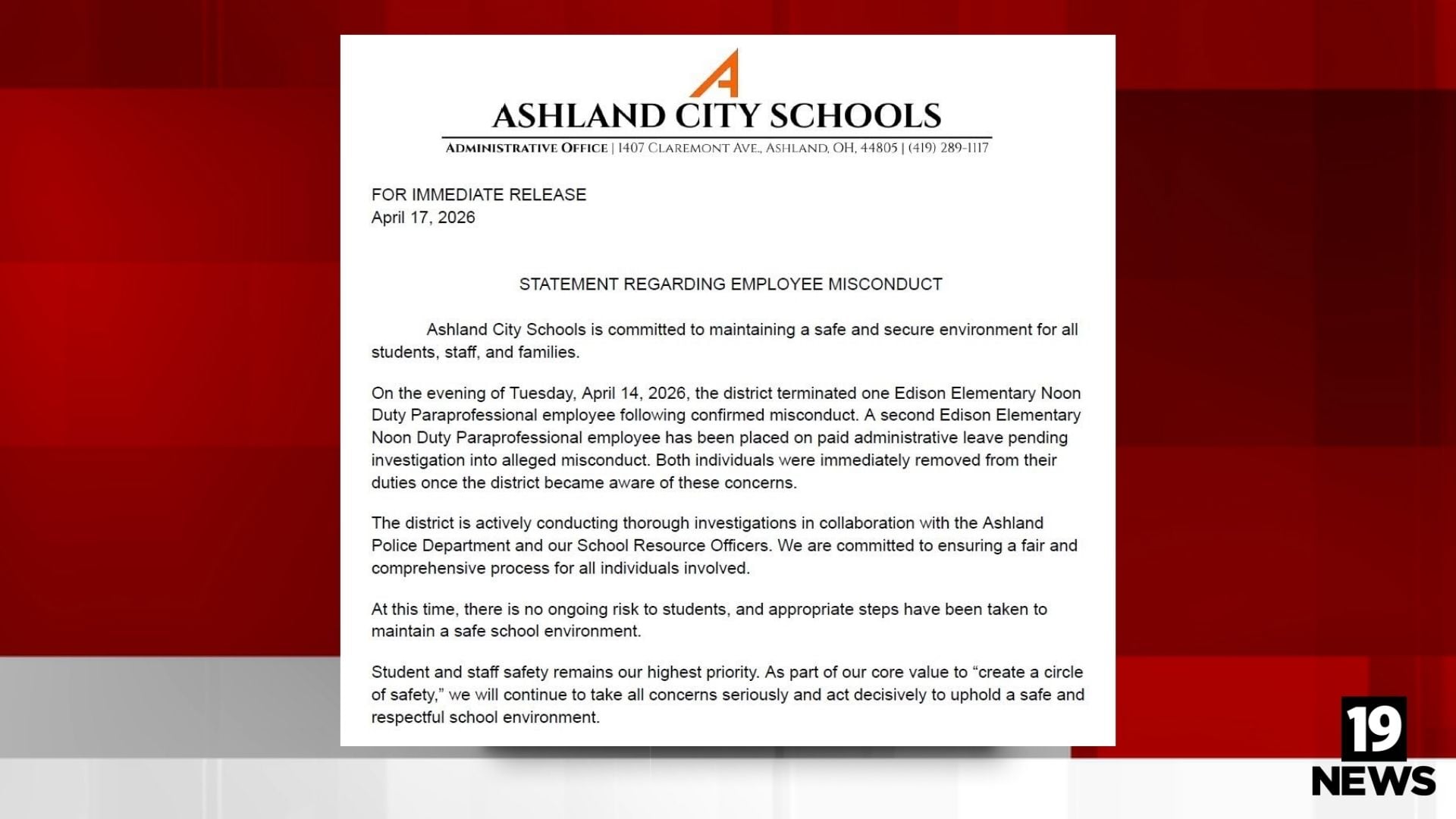Ashland City Schools employee fired, another placed on administrative ...