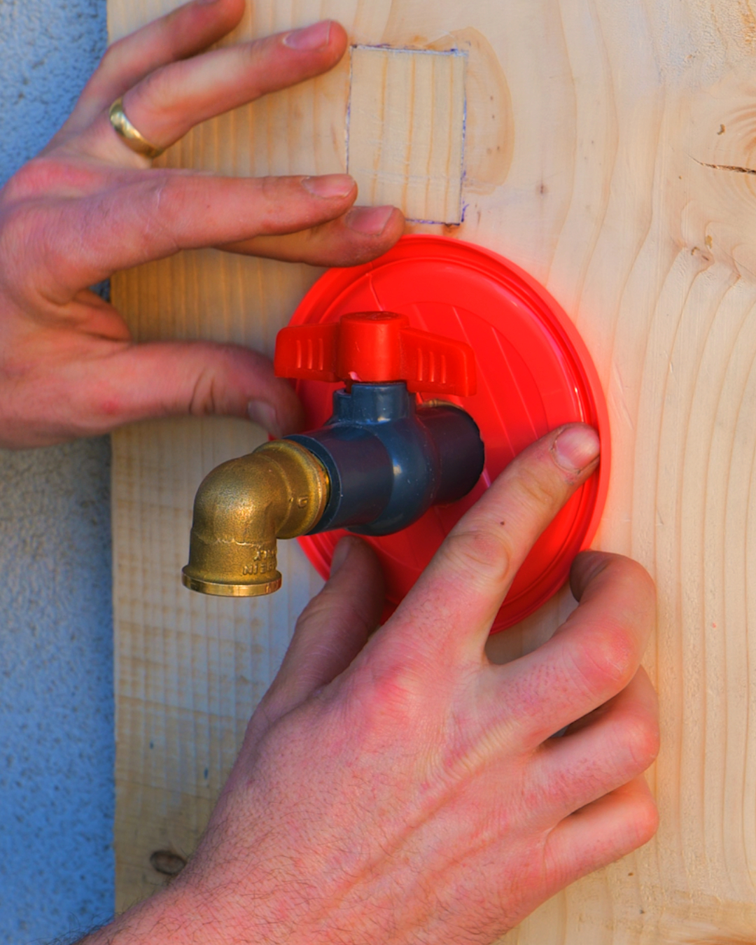 Outdoor faucet protection during freezing winter
