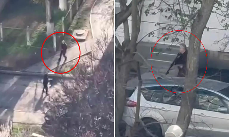 Gunman kills six and wounds 15 as he opens fire in Kyiv street