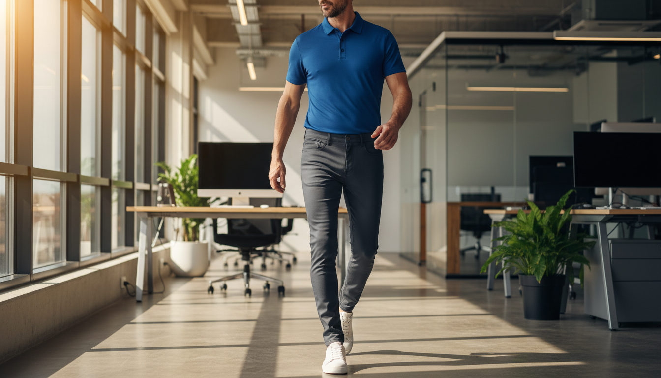 The rise of polished pull-on jeans for men