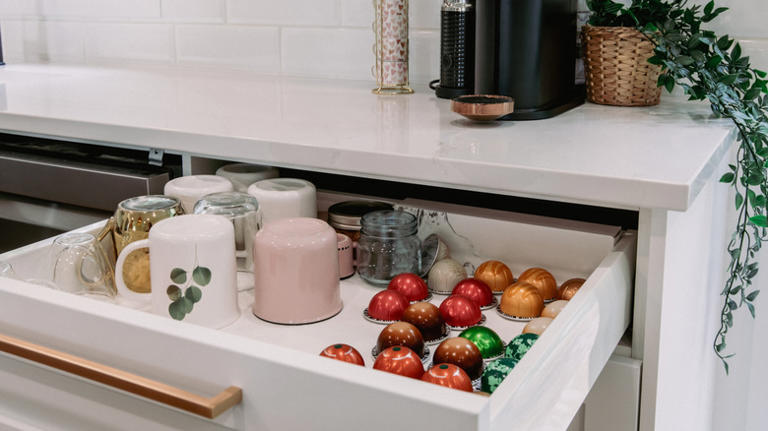 The overlooked place to store coffee mugs that doesn't take up shelf space