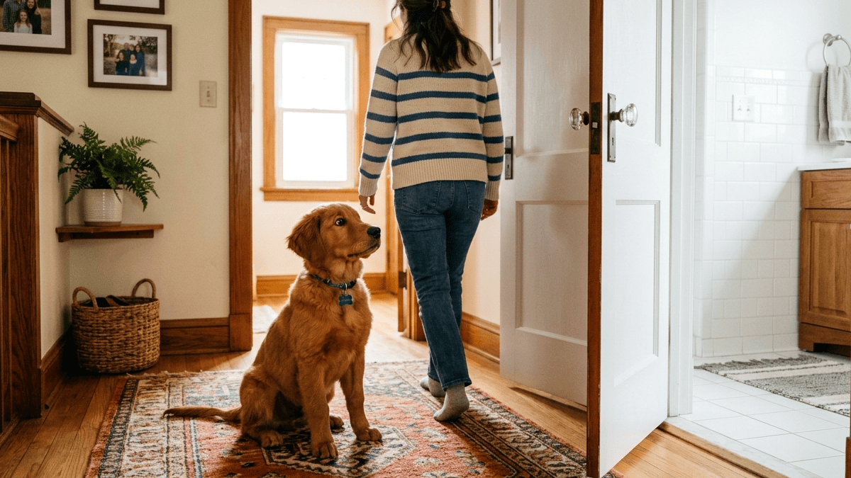 This is what it really means when your pet follows you to the bathroom