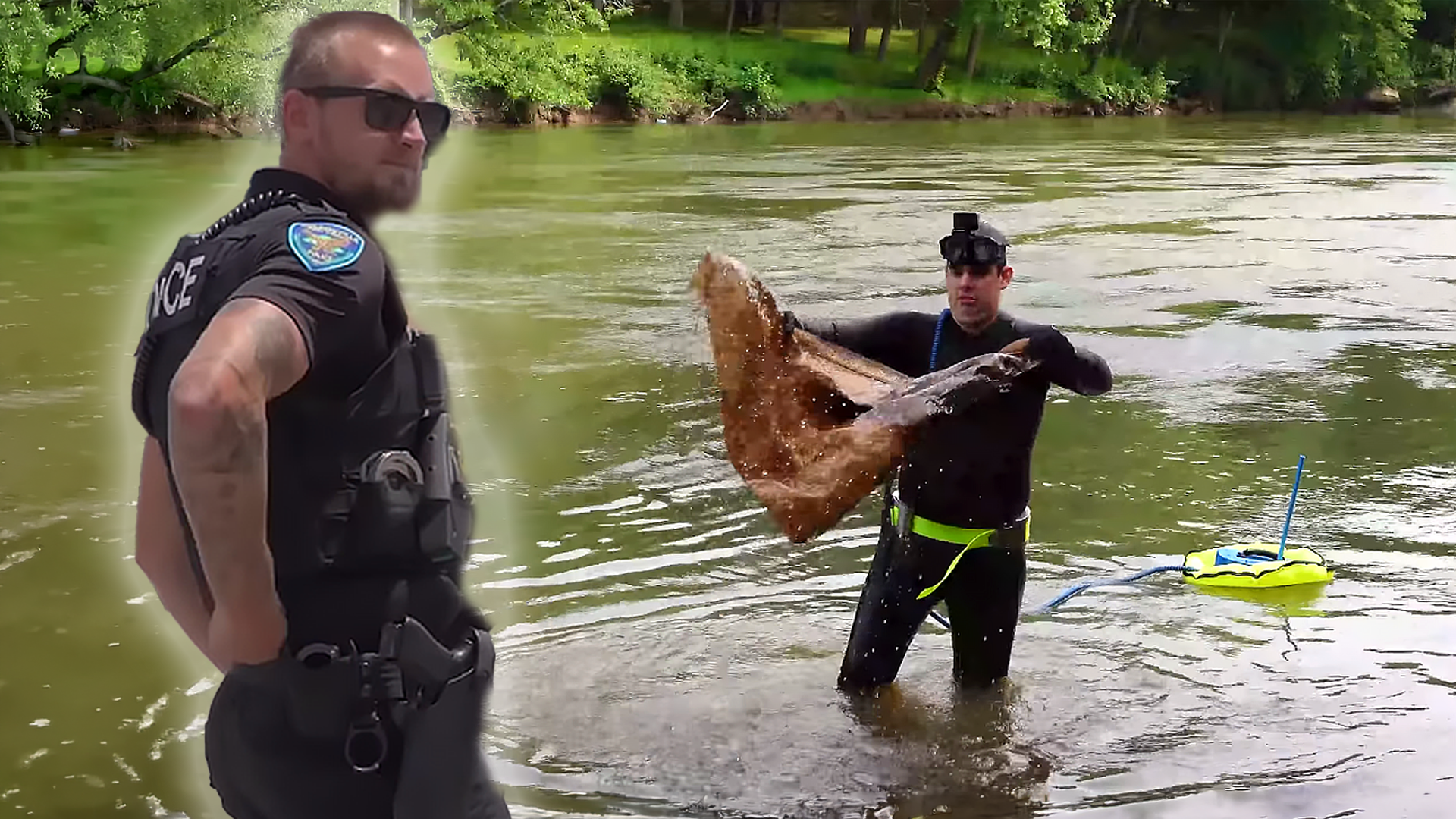 He found something while diving — the police reaction says it all