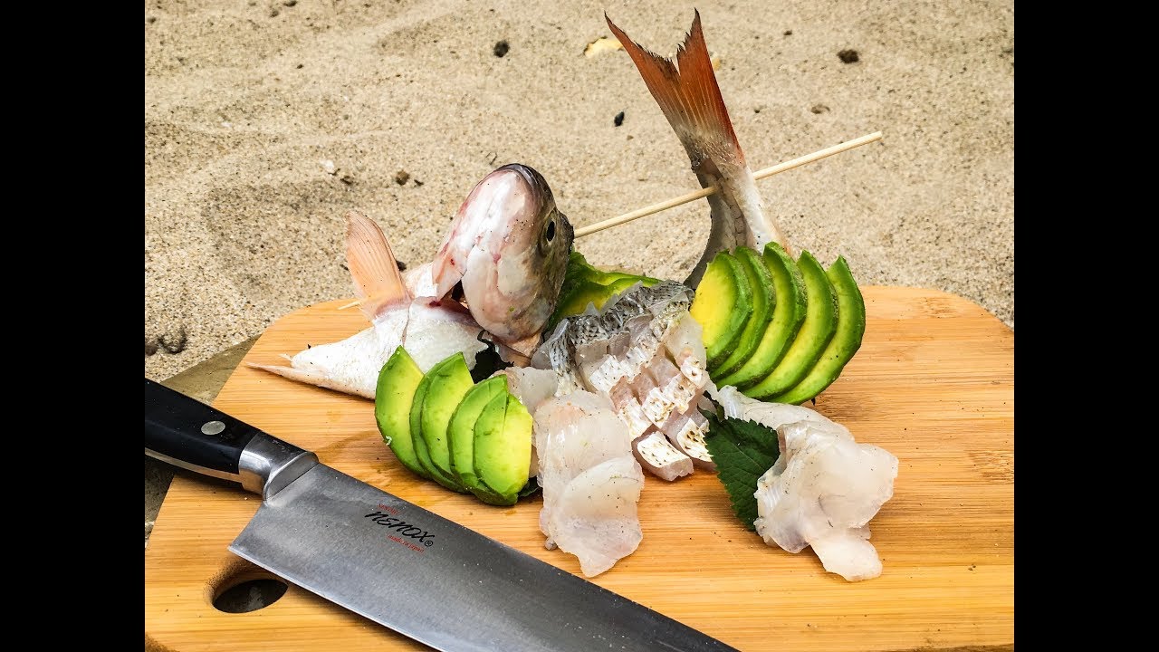 I caught a surfperch and made sashimi!🍣