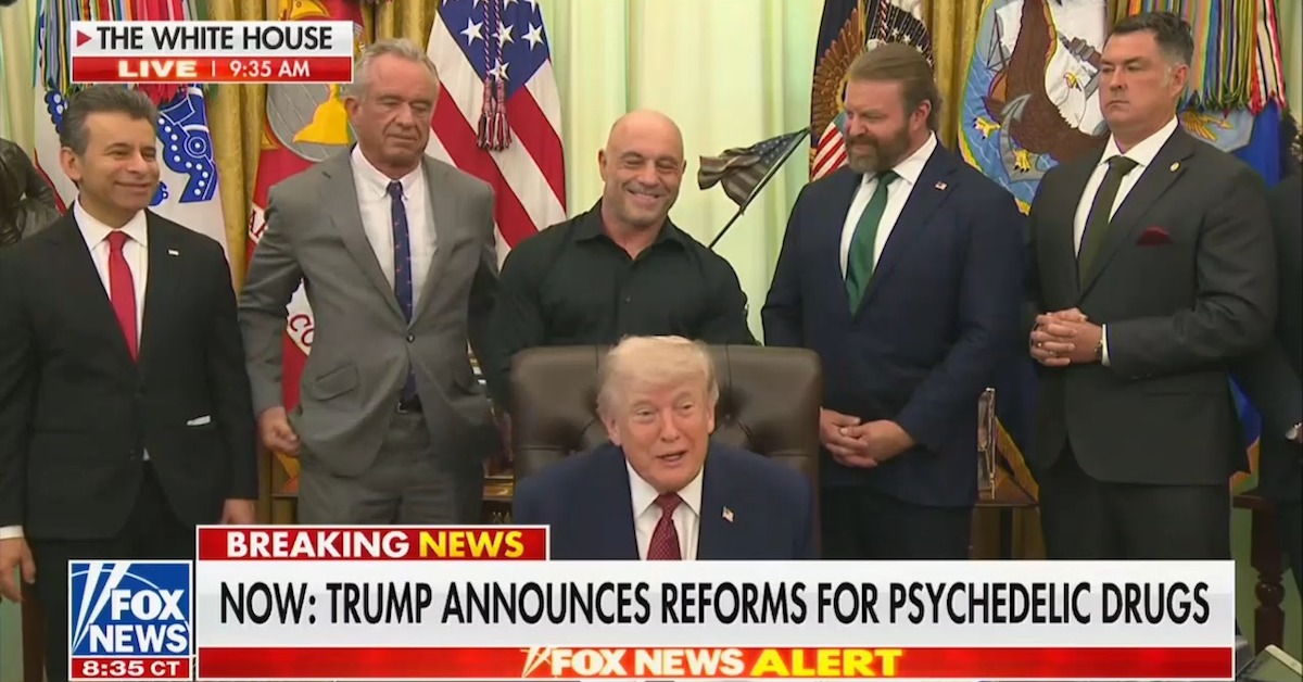 Trump ribs ‘little bit more liberal’ Joe Rogan at White House event ...