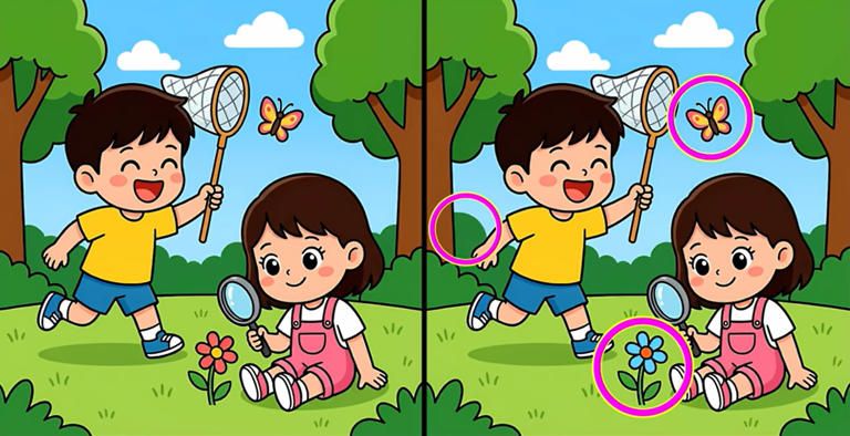 These two images of kids playing in a park look the same but they are ...