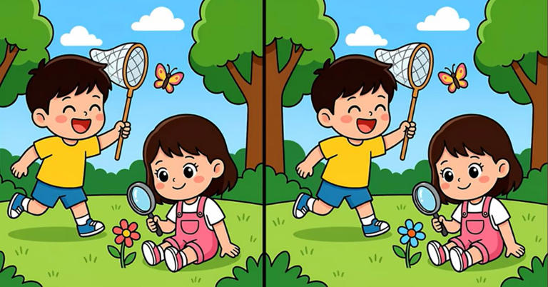 These two images of kids playing in a park look the same but they are ...