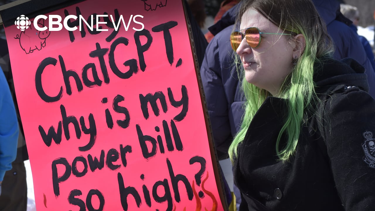 Protesters demonstrate against proposed Bell Canada AI data centre near ...
