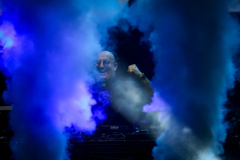 'DJ Priest' mixes religion and rave in Buenos Aires tribute to Pope Francis