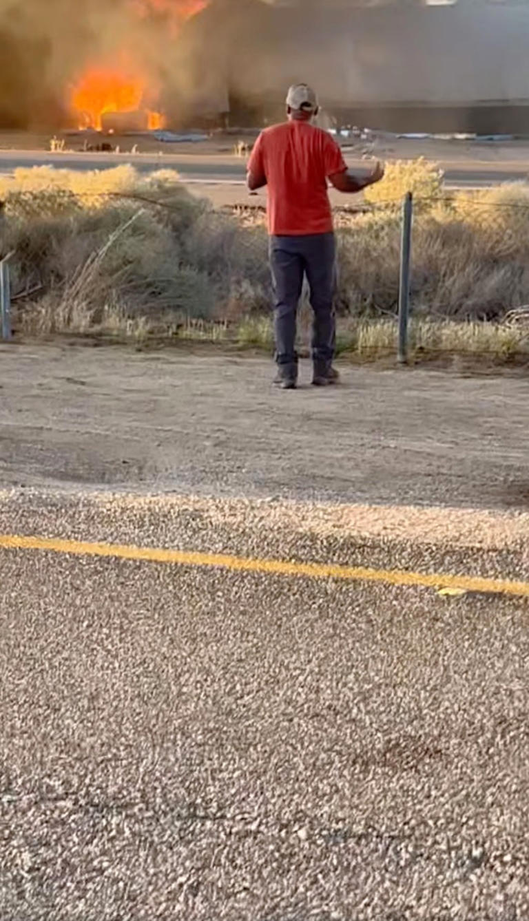 Insane inferno erupts after fiery crash in California desert